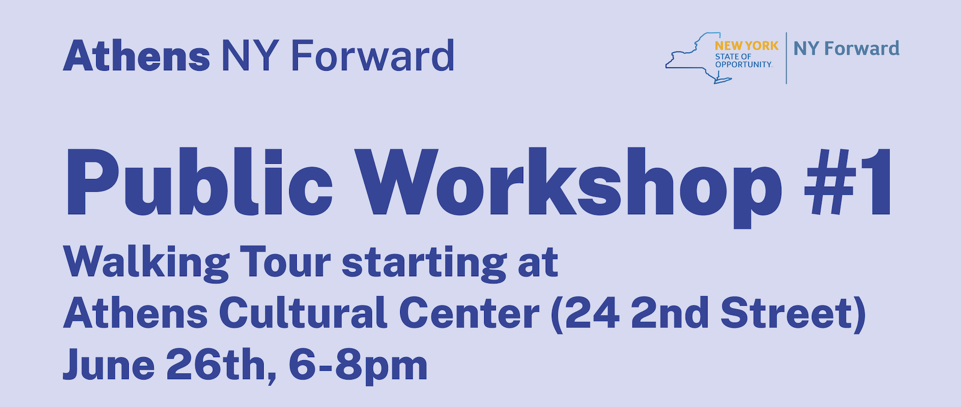 NY Forward Public Workshop #1: June 26th - Village of Athens, NY